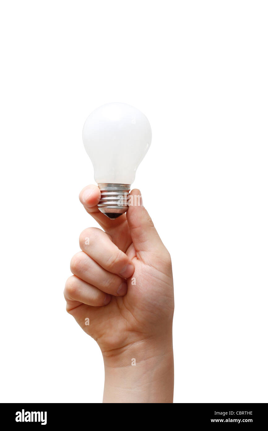 A hand holding a light bulb Stock Photo - Alamy