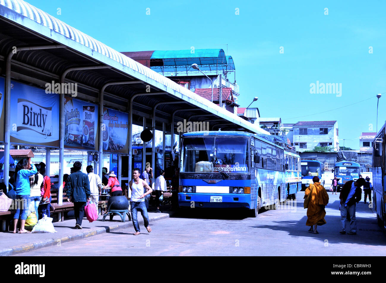Bus station Vientiane Laos Stock Photo - Alamy