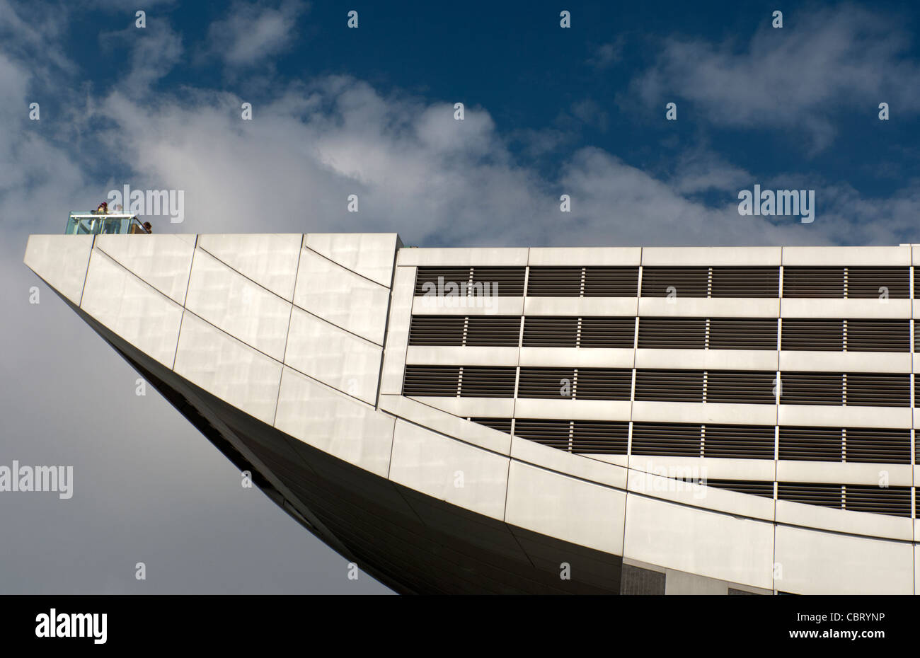 Details of the viewing platform of The Peak Tower on top of the ...