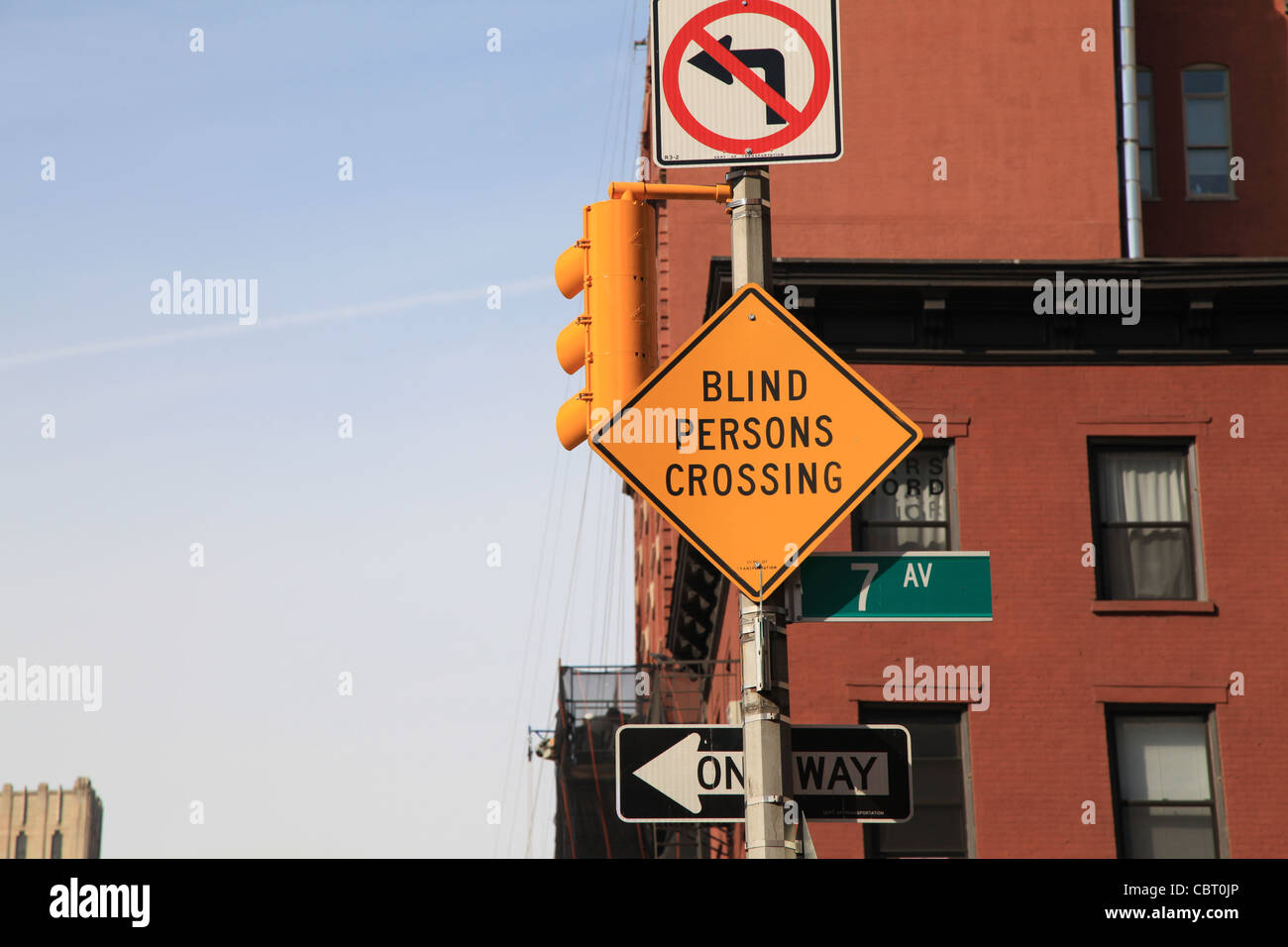Special Warning sign - USA New York City Stock Photo - Alamy