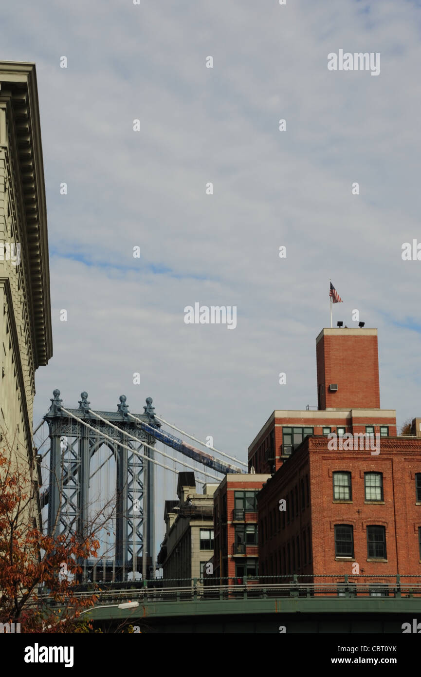 American flag flying roof red brick building right side view hi-res ...