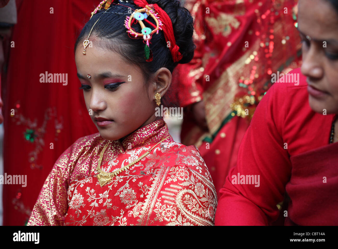 Traditional Ceremonial Hindu Rite of passage for young Nepali Girl ...
