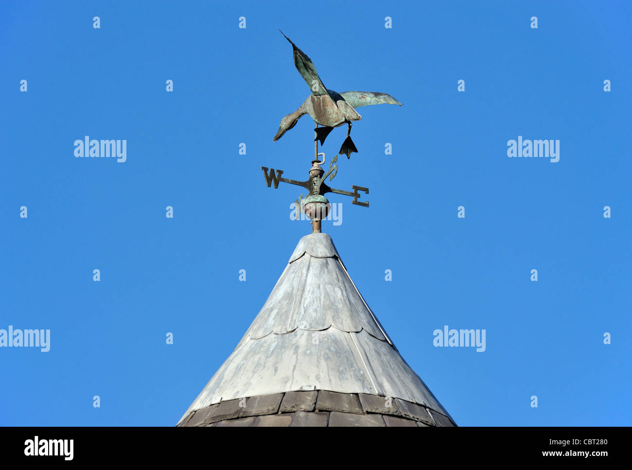 Flying goose weathervane. Helsfell Hall, Windermere Road, Kendal ...