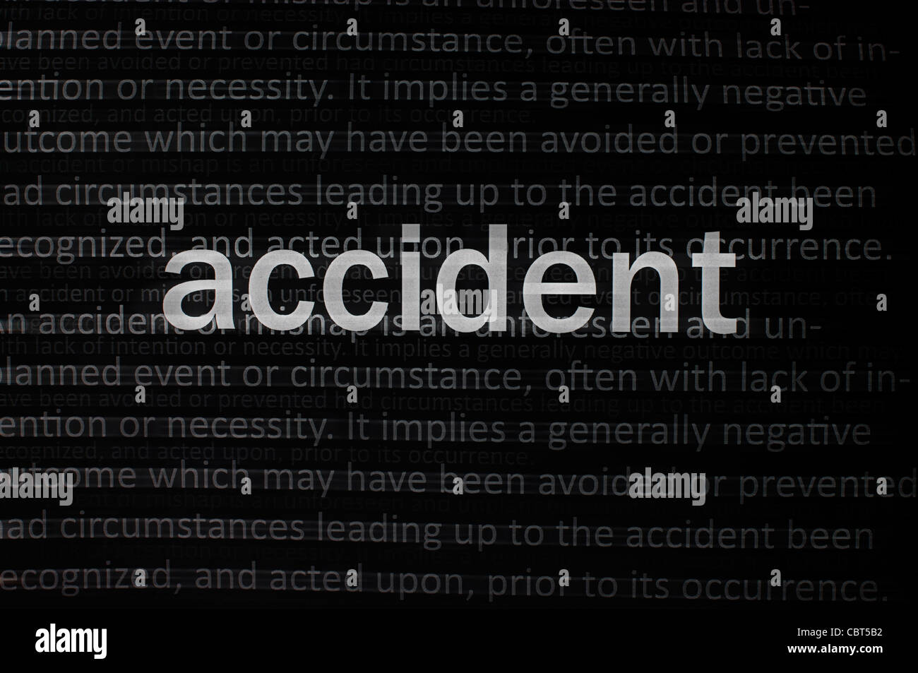 Typed text Accident on paper and texts on background Stock Photo - Alamy