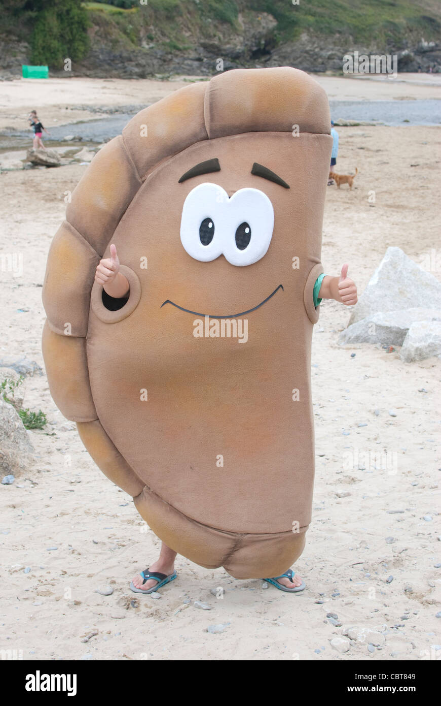 A man dressed as a pasty stands on a beach Stock Photo - Alamy