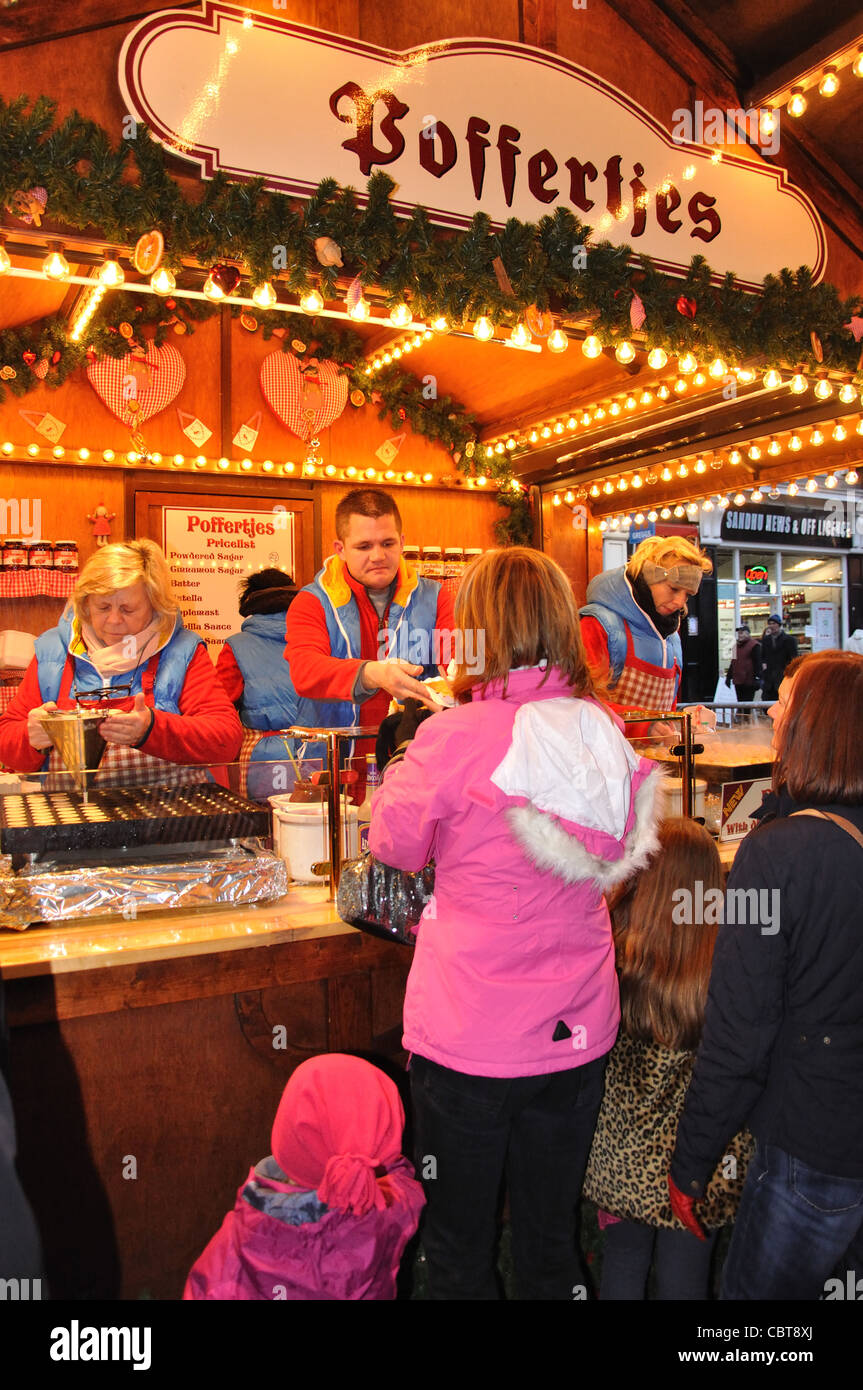 Poffertjes pancake stall at Frankfurt Christmas Market, Victoria Square ...