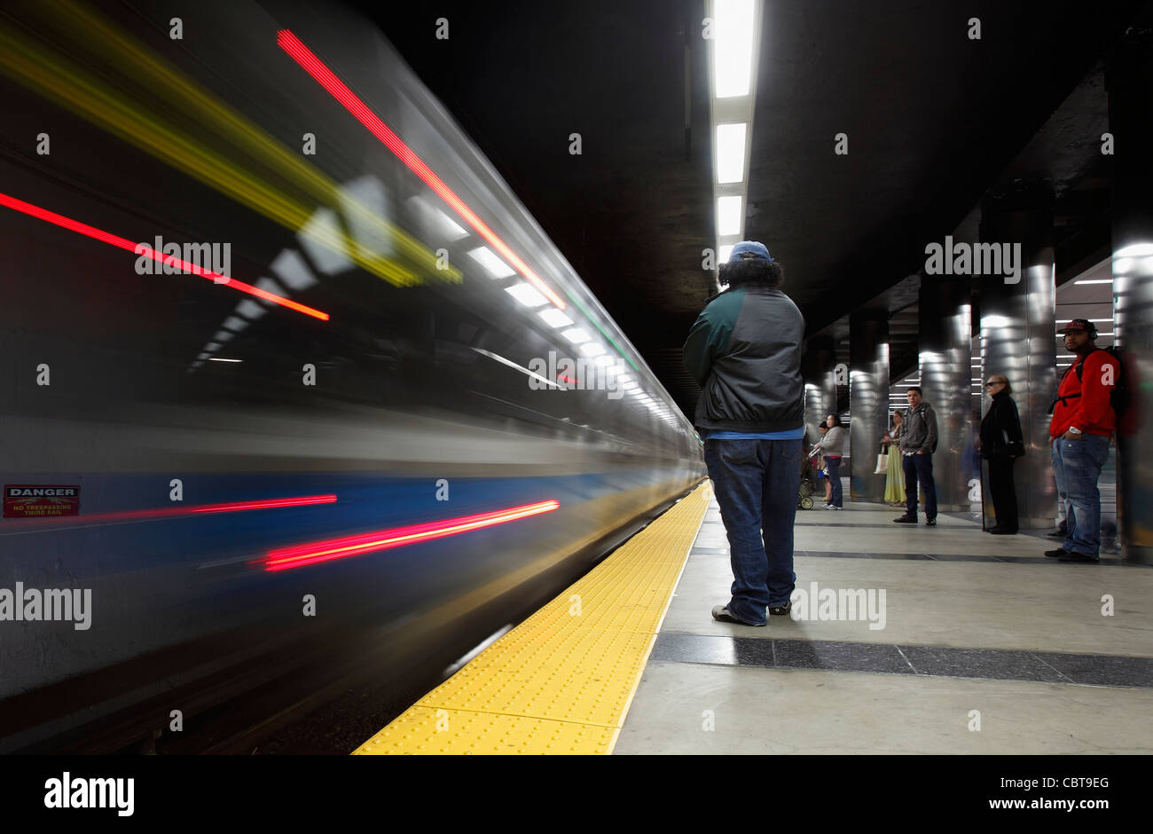 A Blue Line subway train arrives at Maverick Station in Boston Stock ...