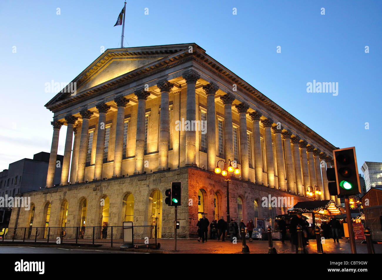Birmingham Town Hall at dusk, Chamberlain Square, Birmingham, West ...