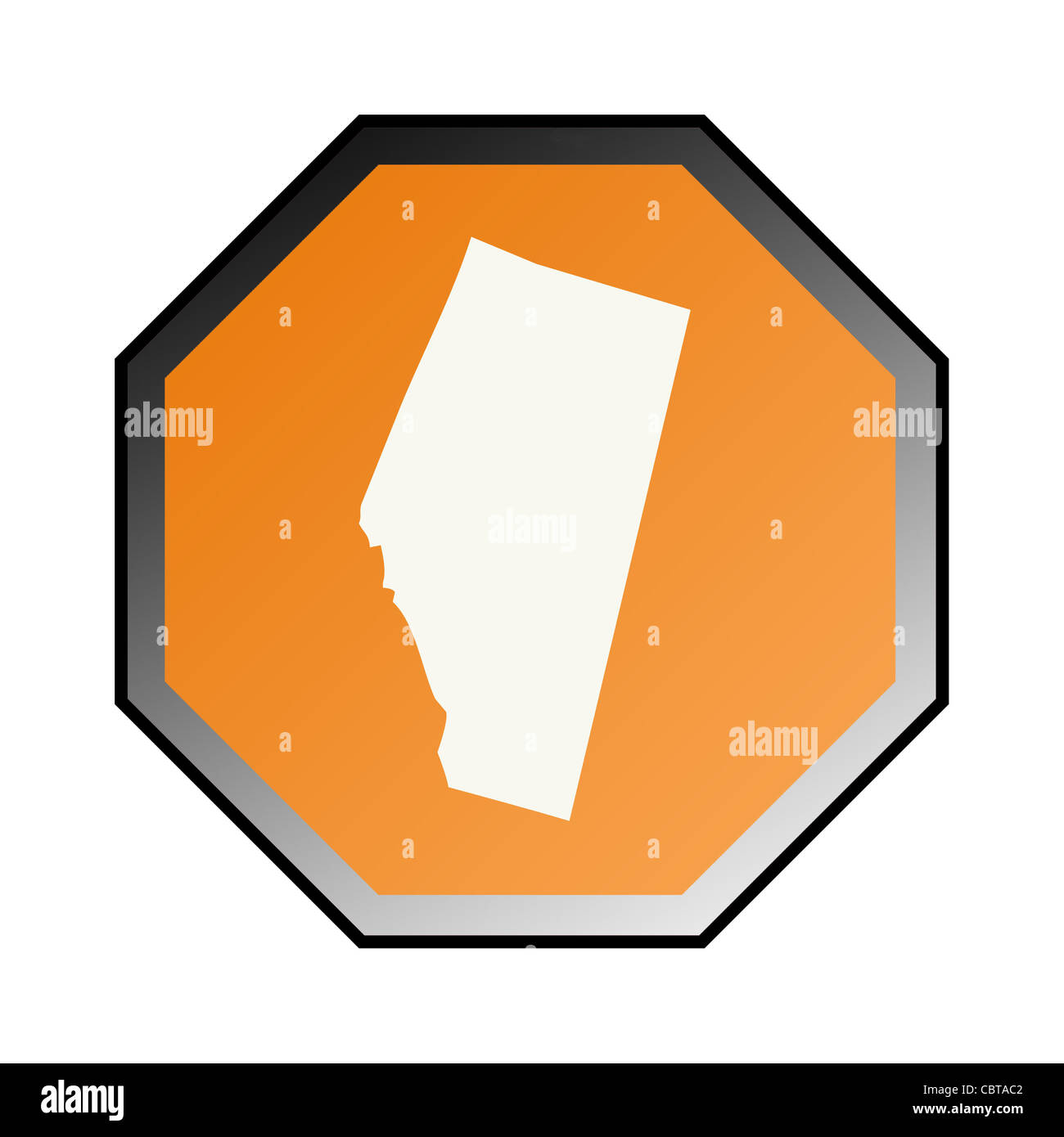 Canadian state of Alberta road sign isolated on a white background ...