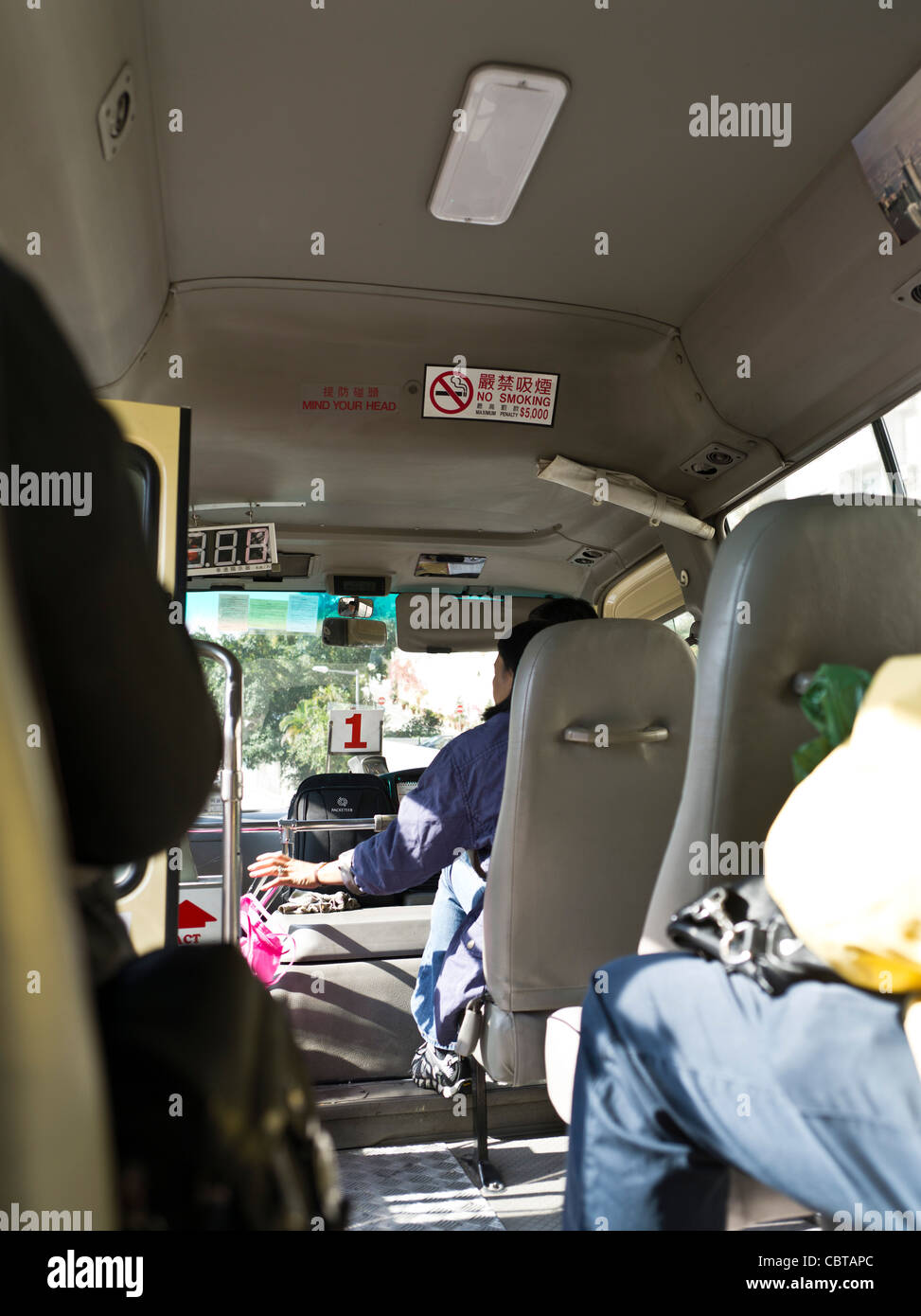 dh TRANSPORT HONG KONG Minibus interior Public light bus scheduled ...