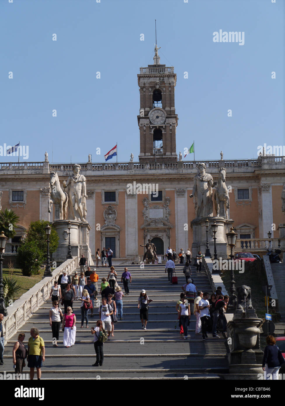 Rome steps to Capitoline Hill and Museum Stock Photo - Alamy