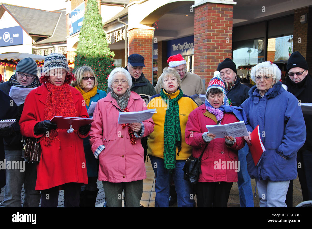 Adult choir singing Christmas carols, Two Rivers Shopping Centre ...