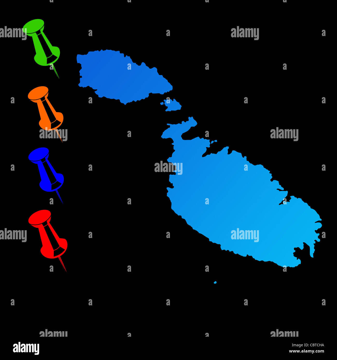 Malta map black hi-res stock photography and images - Alamy