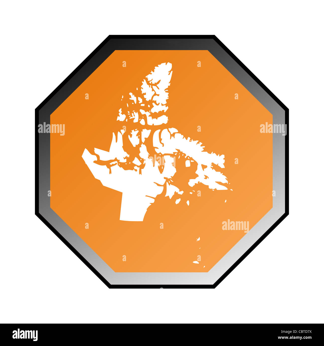 Canadian state of Nunavut road sign isolated on a white background ...