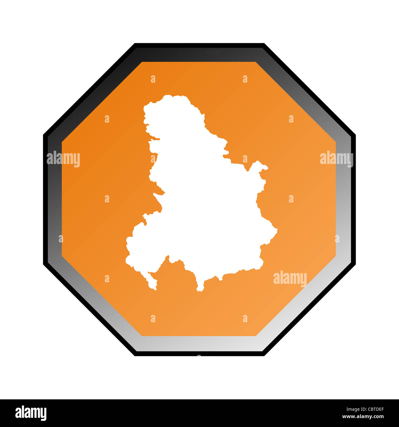 Serbia and Montenegro road sign isolated on a white background Stock ...