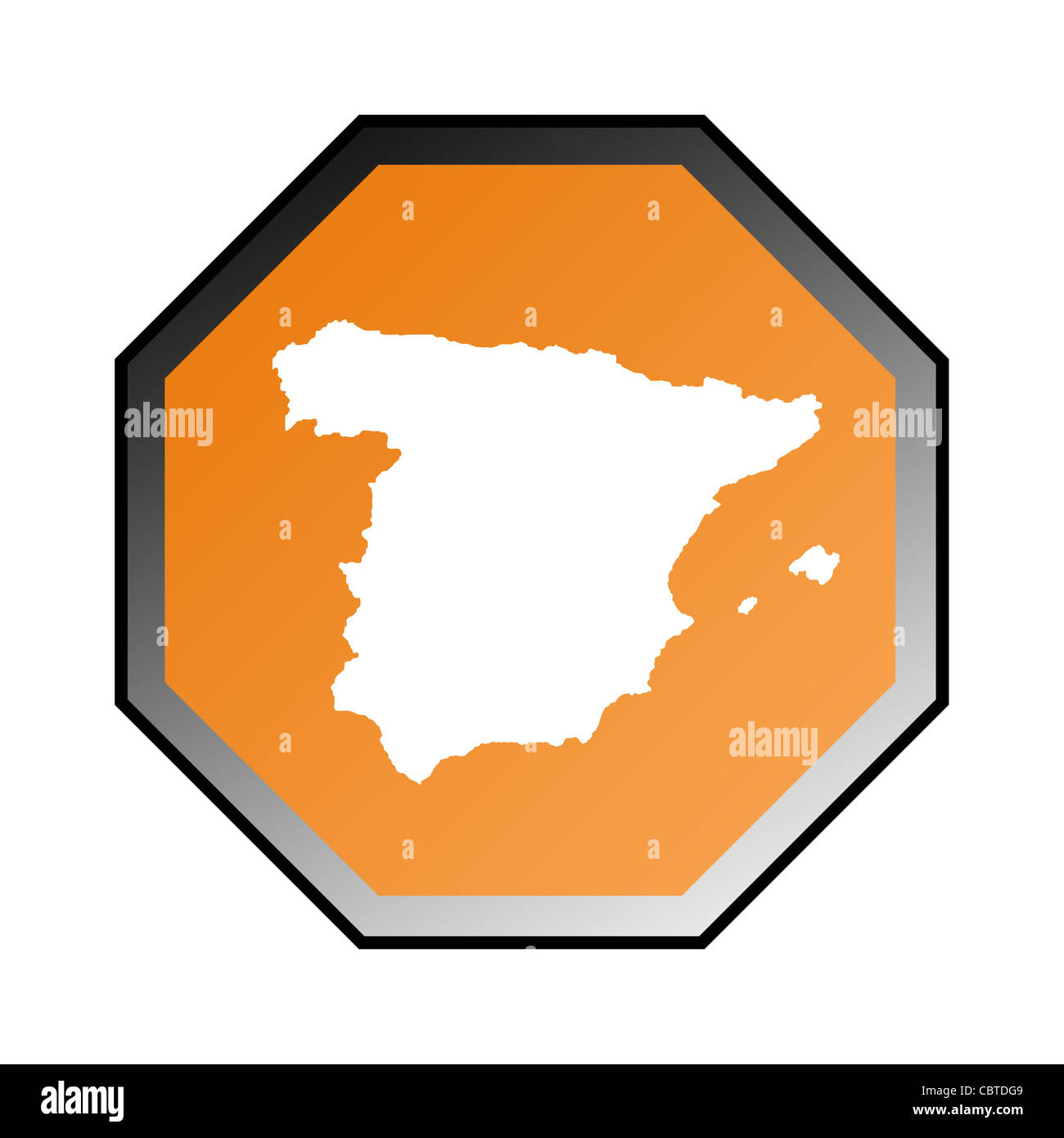 Spain road sign isolated on a white background Stock Photo - Alamy