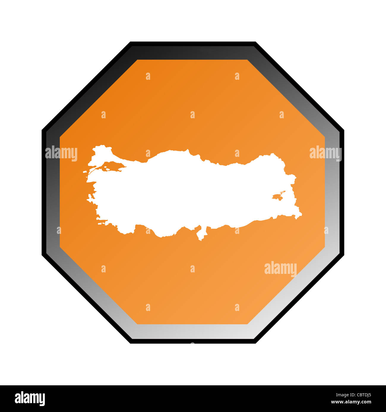 Turkey road sign isolated on a white background Stock Photo - Alamy