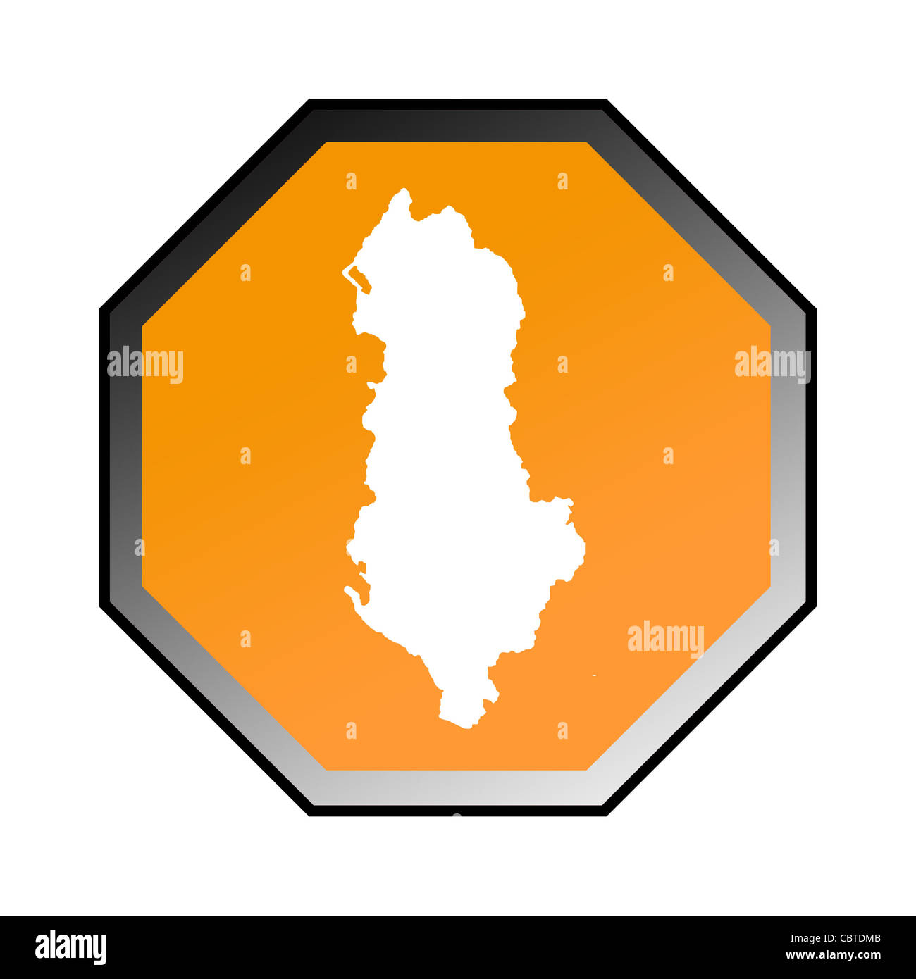 Albania road sign isolated on a white background Stock Photo - Alamy