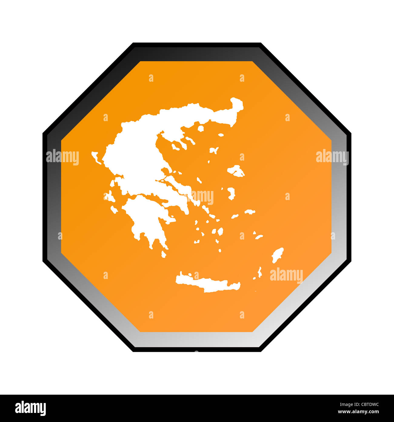 Greece road sign isolated on a white background Stock Photo - Alamy