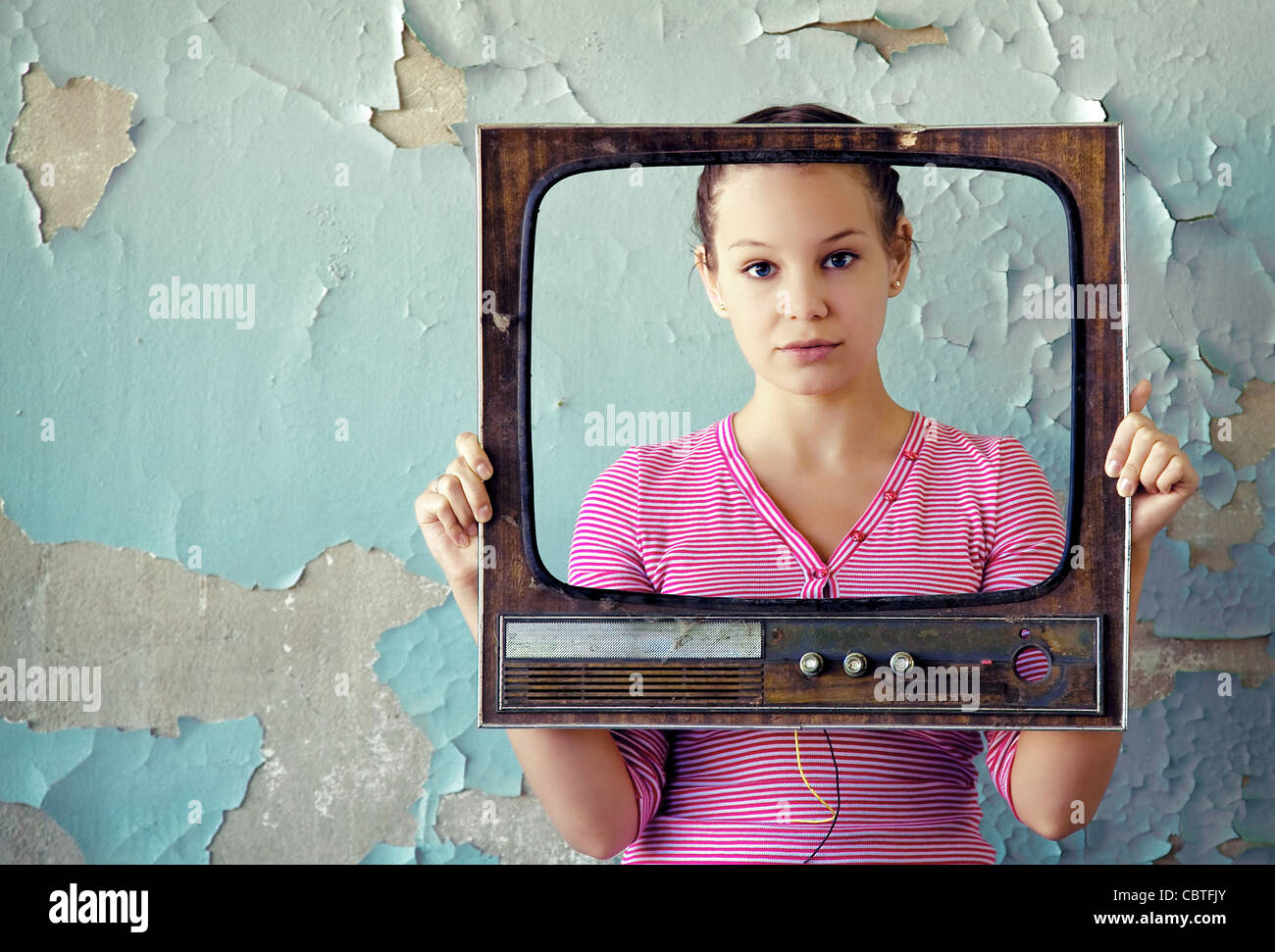 Retro tv woman hi-res stock photography and images - Alamy