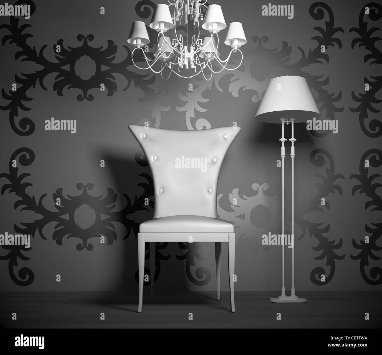 vintage chair and lamp Stock Photo - Alamy