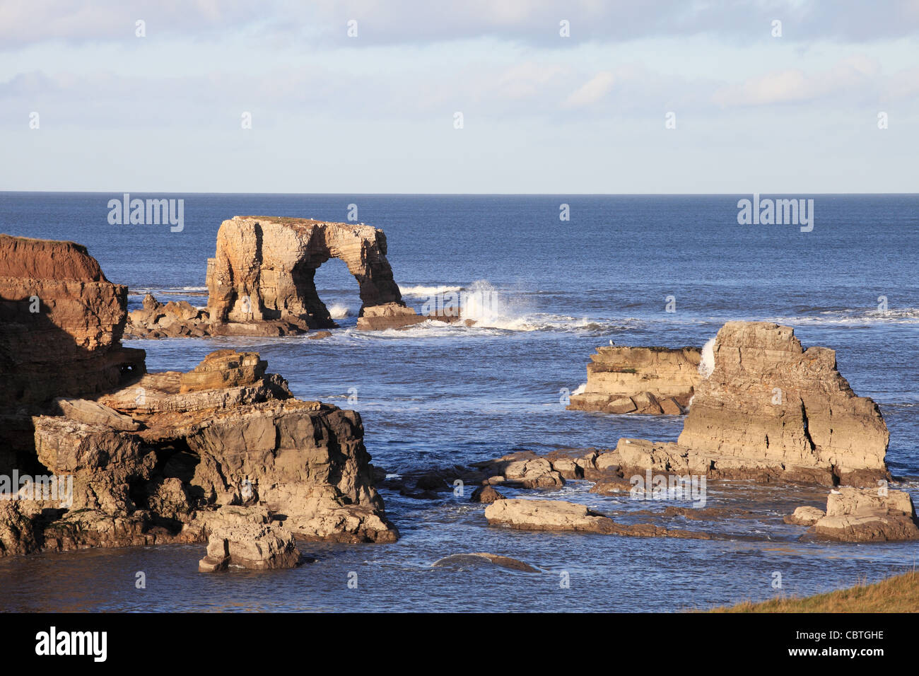 North sea coastline near Whitburn, north east England, UK Stock Photo ...