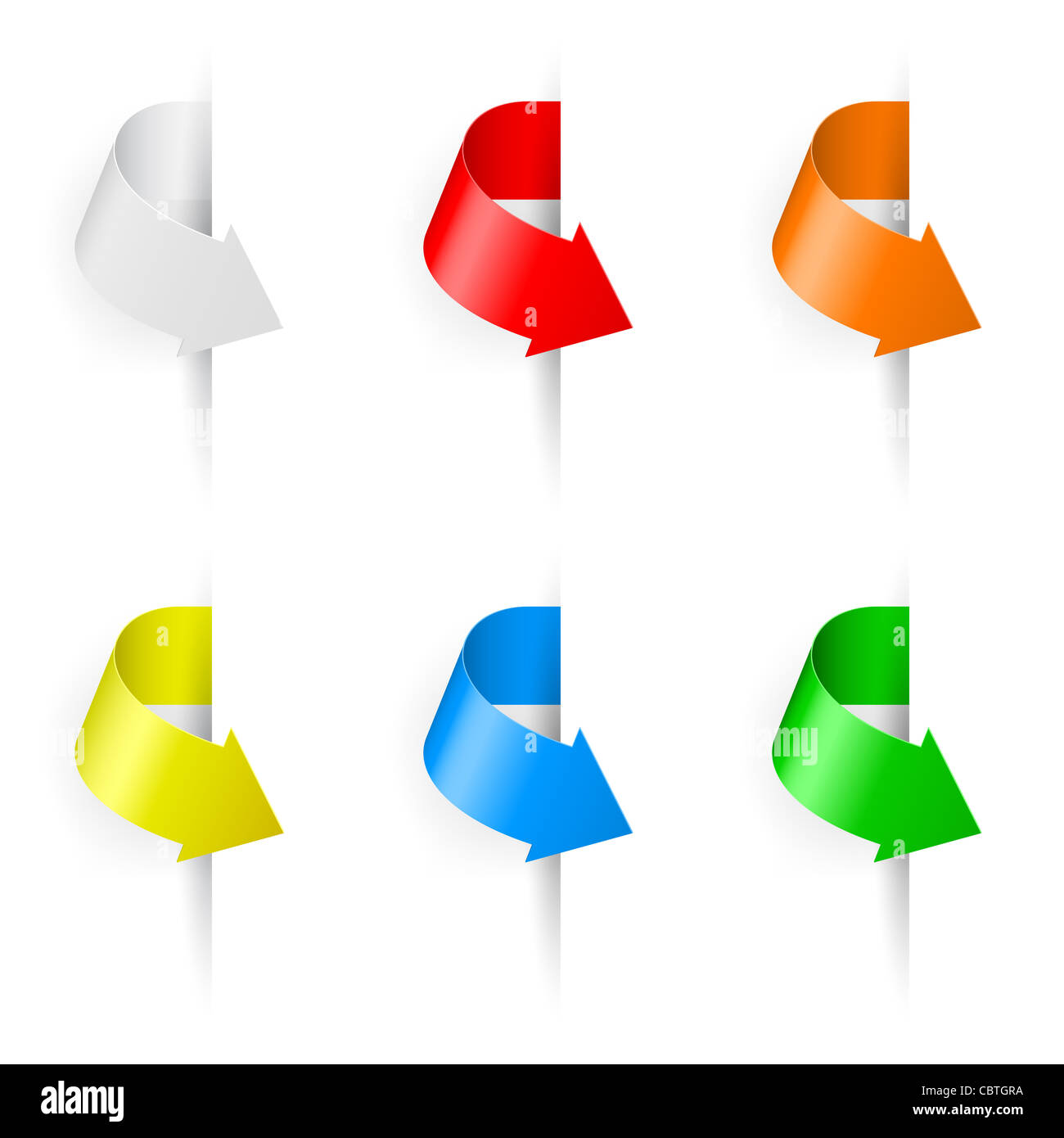 Set of Bright Arrows flags. Illustration on white background Stock ...