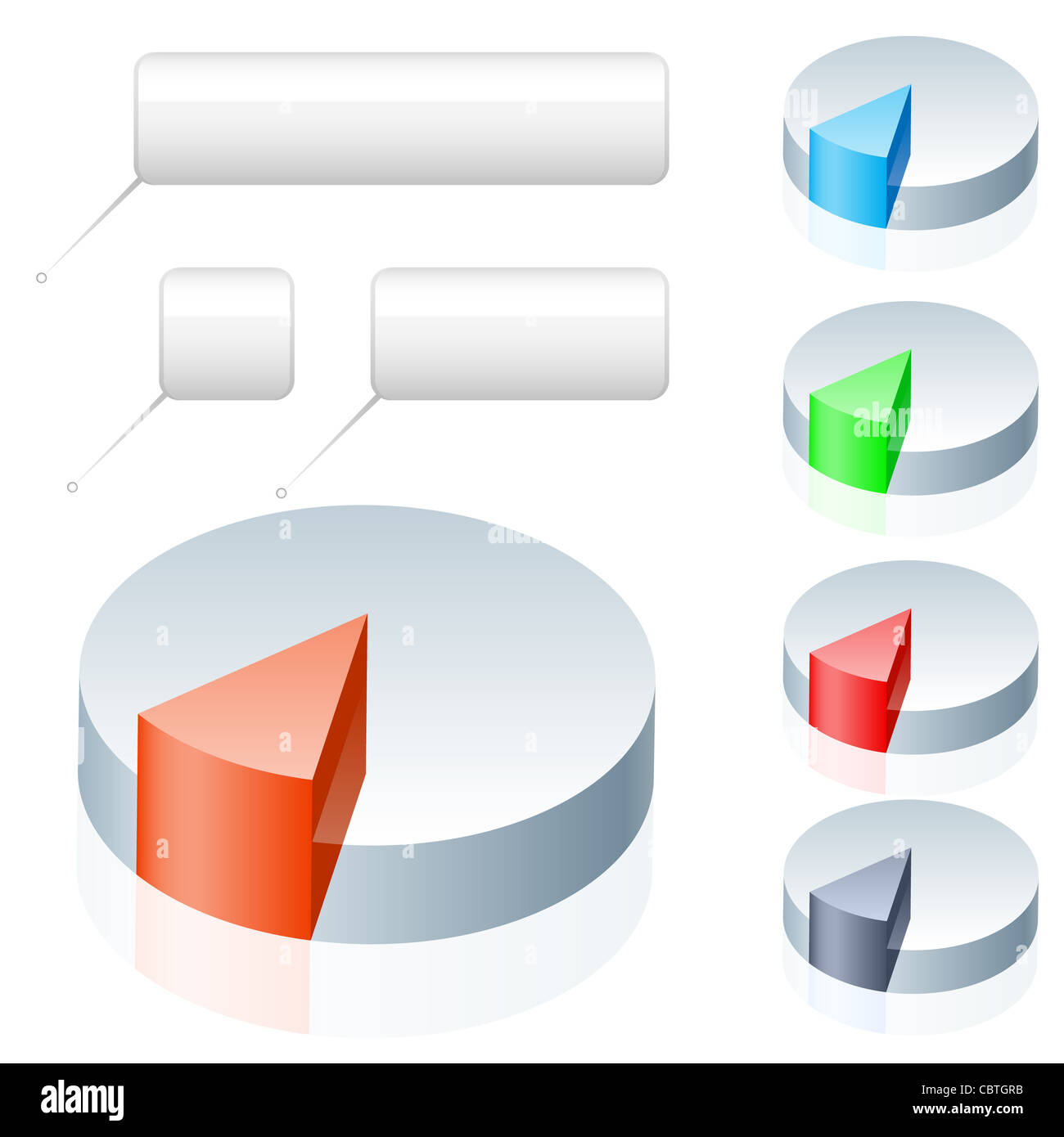 Set of Pie Chart icons. Illustration on white background Stock Photo ...
