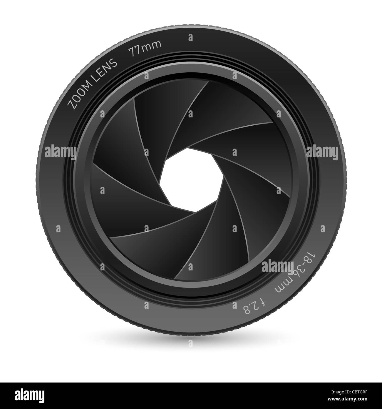 Illustration of camera lens, on white background for design Stock Photo ...