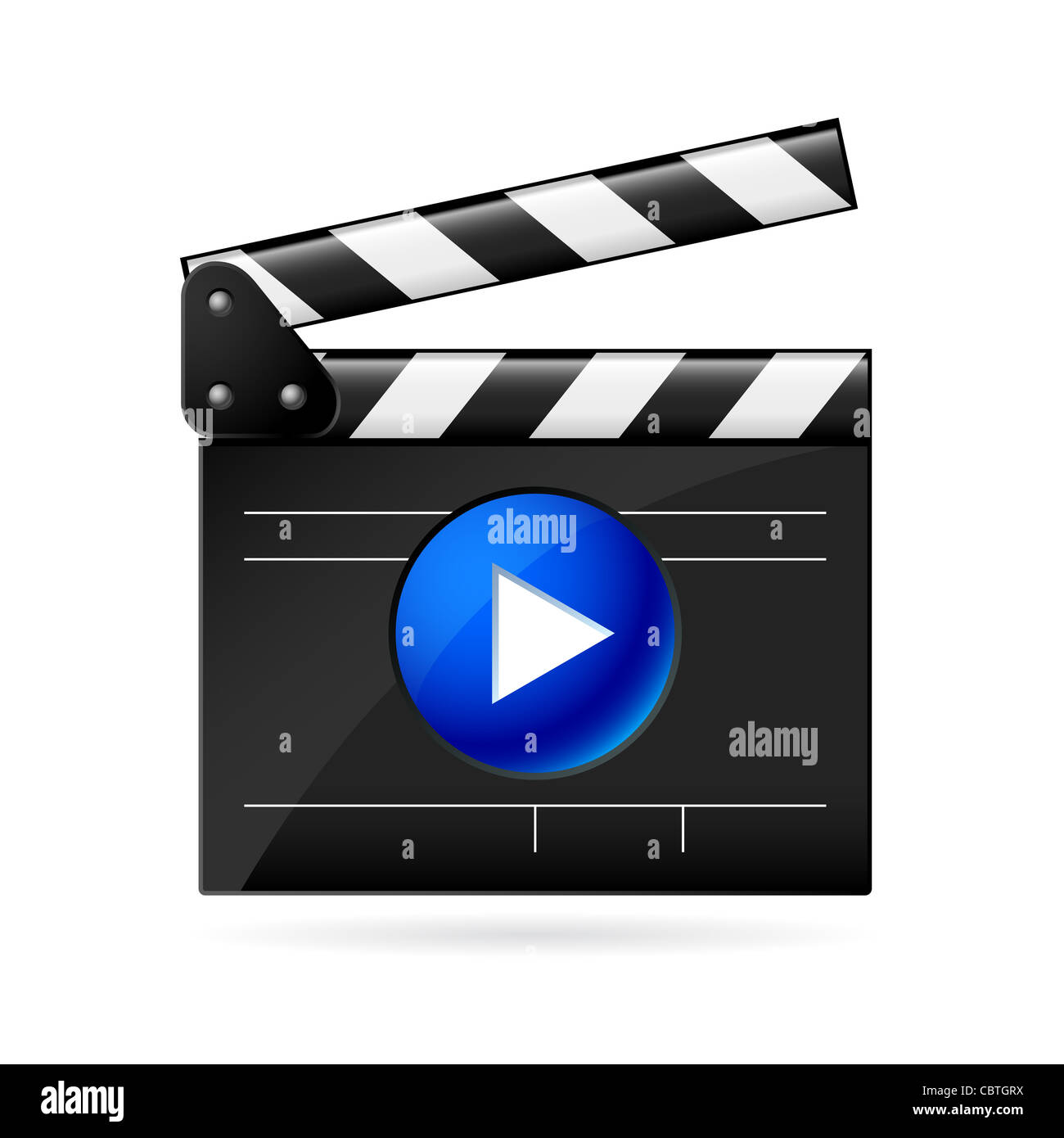 Open movie clapboard on white background. Illustration on white ...
