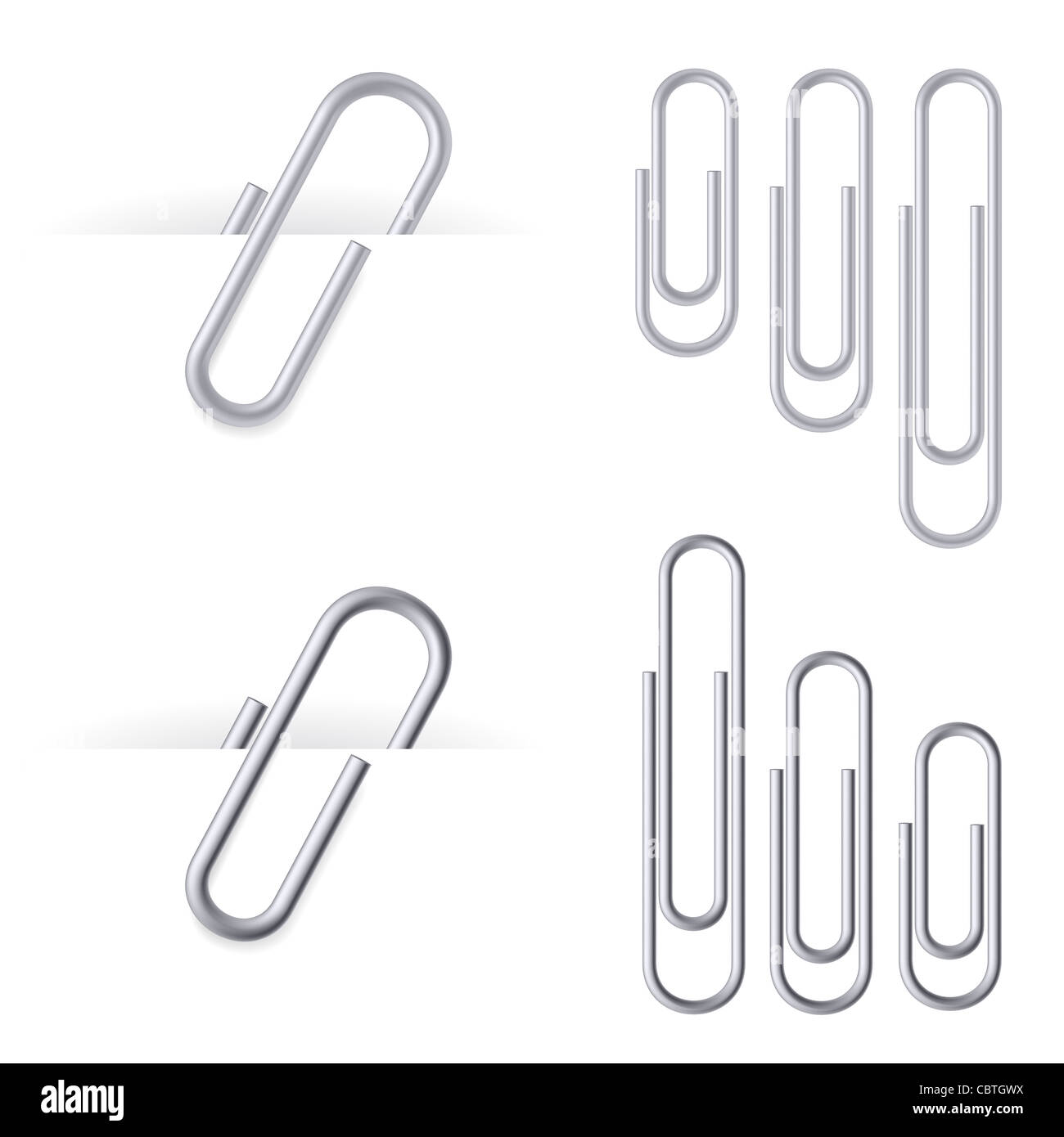 Set of realistic clips. Illustration on white background Stock Photo ...