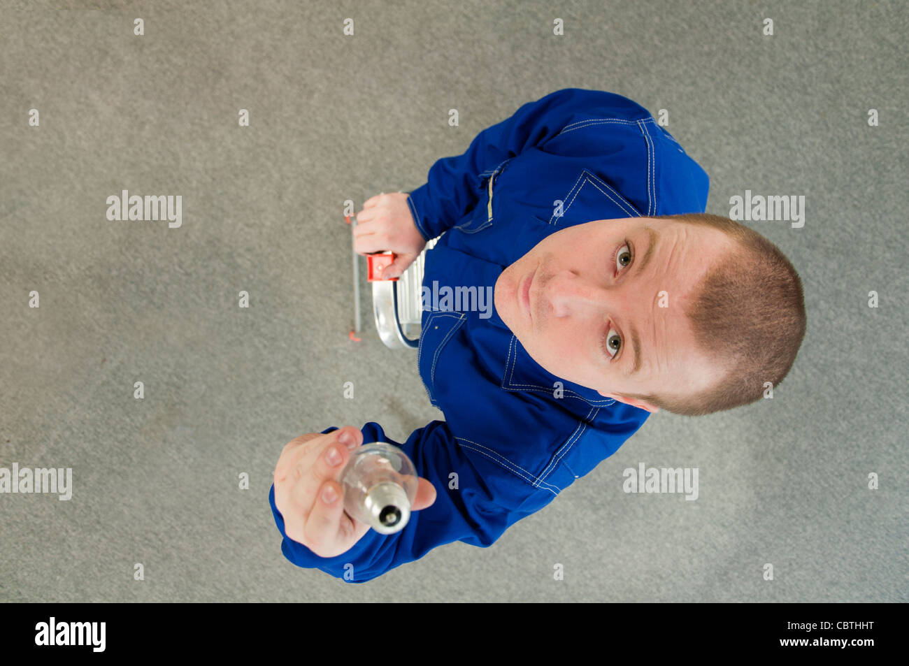 mounted electrical light bulb - a view from above Stock Photo - Alamy