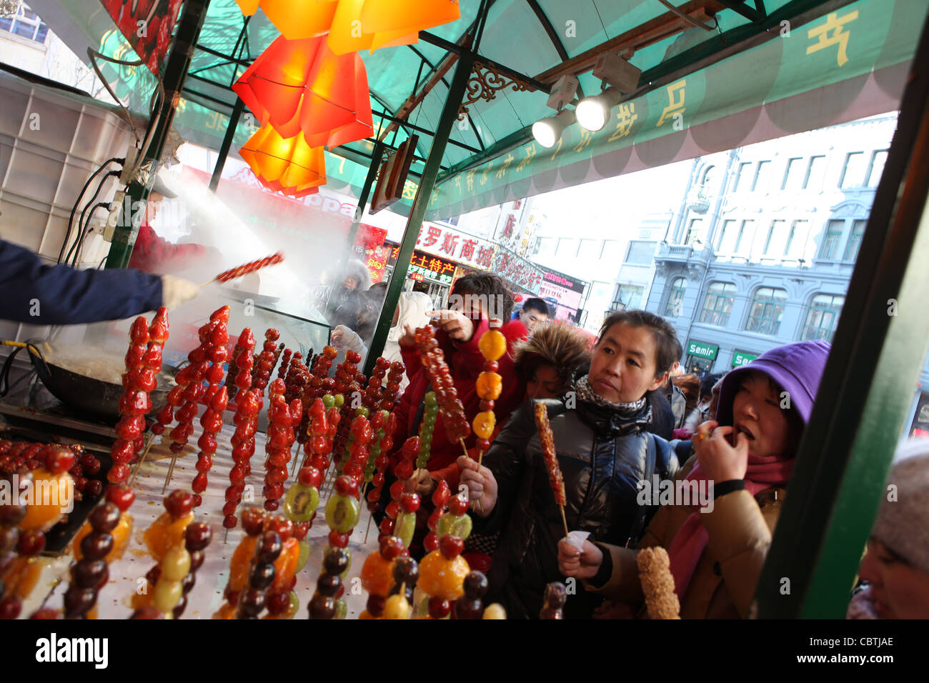 fruits on a stick, Harbin, China Heilongjiang Province Stock Photo - Alamy