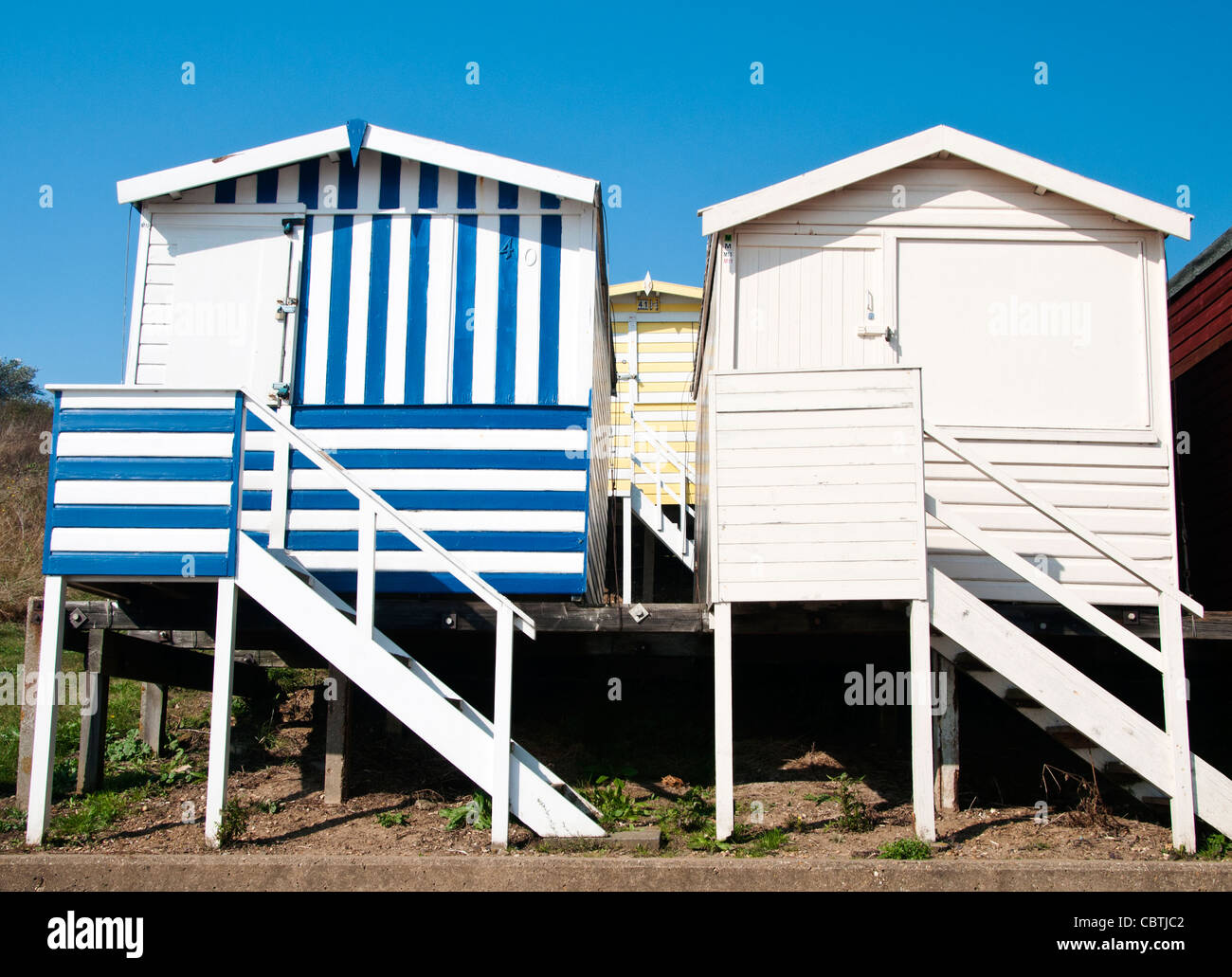 Traditional beach huts in Walton-on-the-Naze, Essex, UK Stock Photo - Alamy