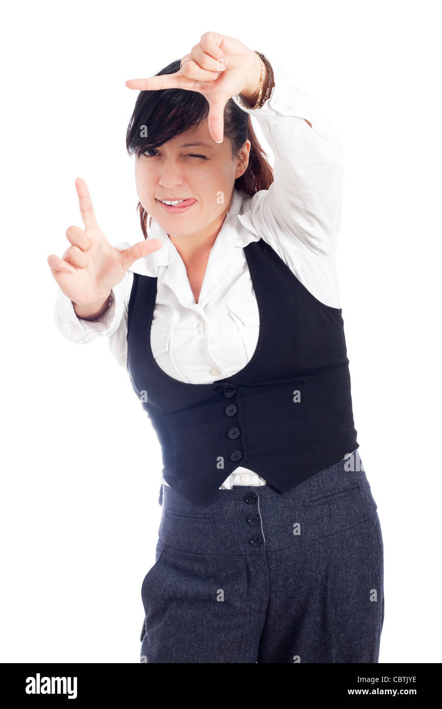 Woman imagination concept, isolated on white background Stock Photo - Alamy