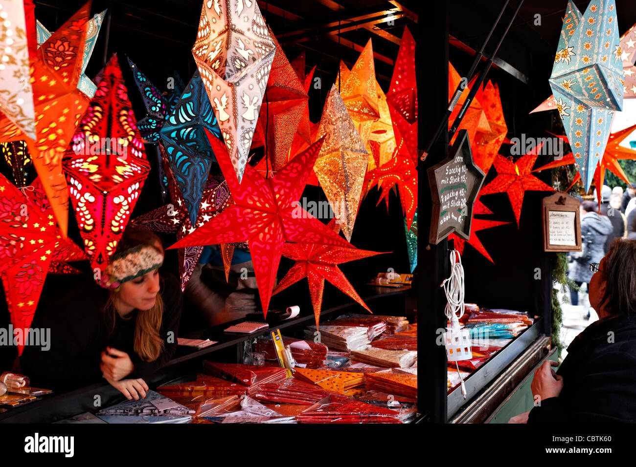 German Christmas Market shop stall, Munich Upper Bavaria Germany ...