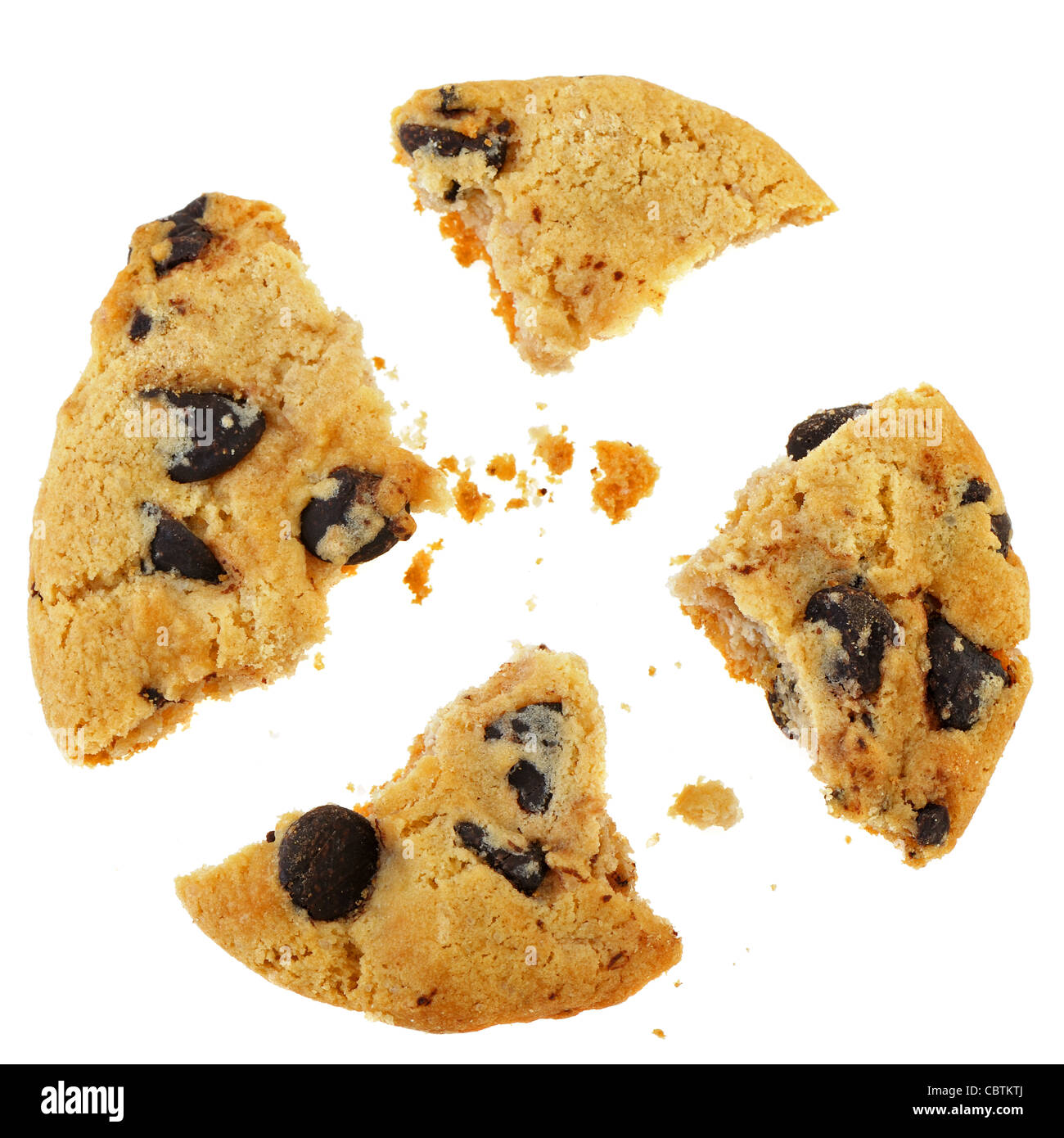 Chocolate cookies. Broken, it is isolated on a white background Stock ...