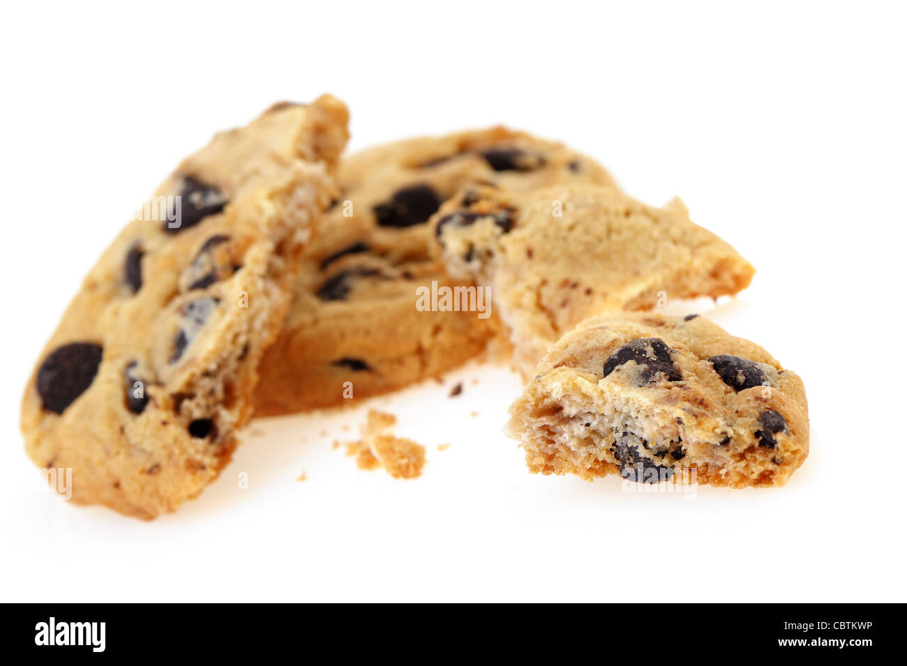 Chocolate cookies. Broken, it is isolated on a white background Stock ...