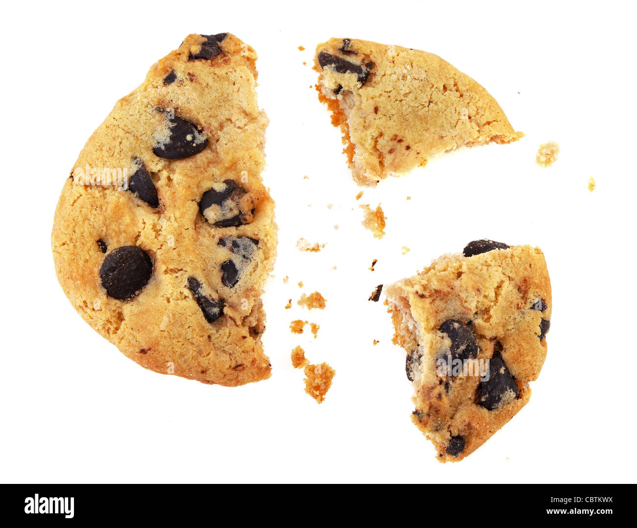 Chocolate cookies. Broken, it is isolated on a white background Stock ...