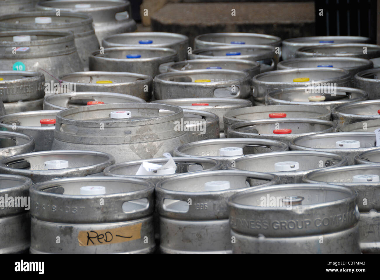 Aluminium beer barrels Stock Photo - Alamy