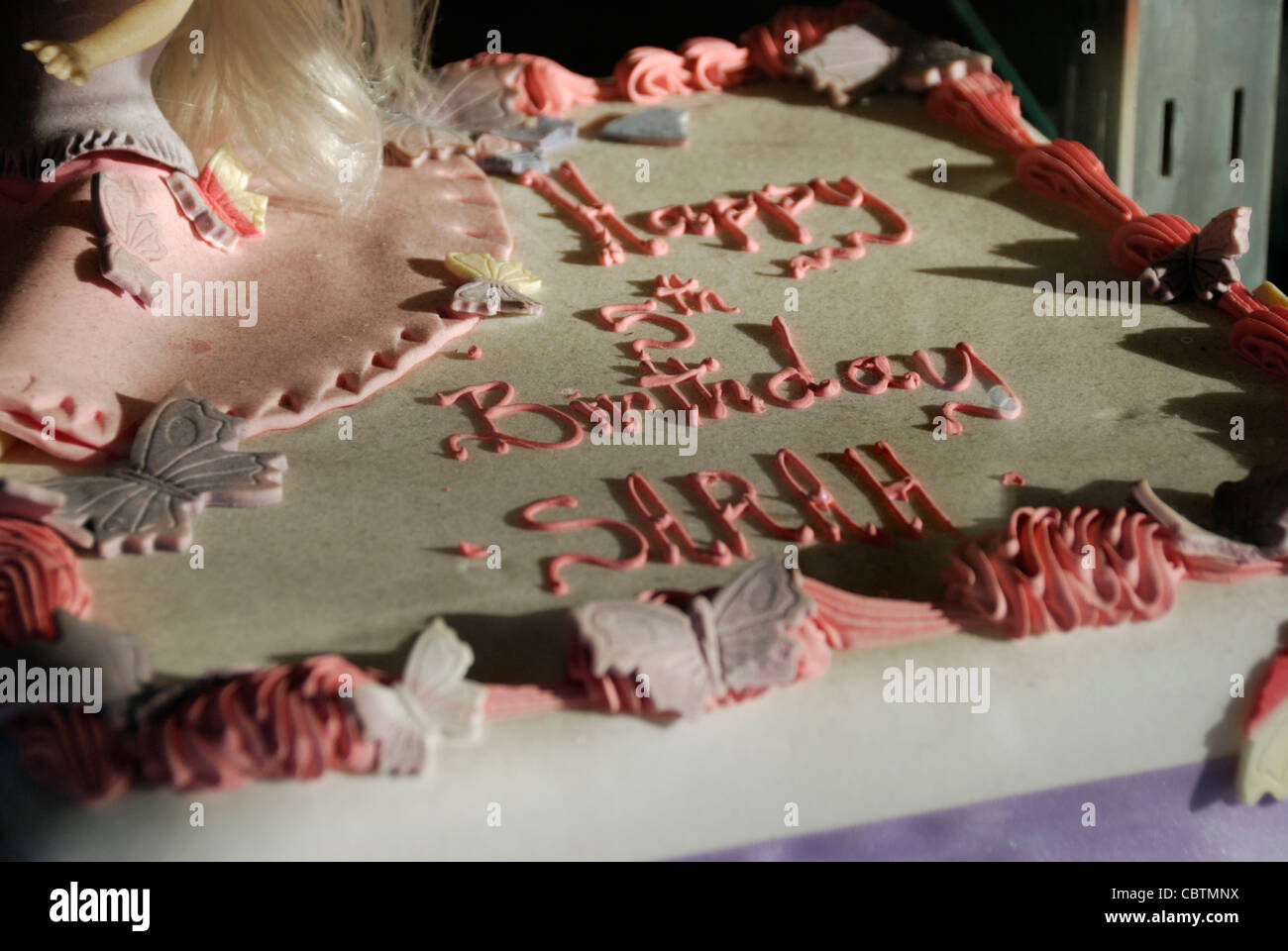 Birthday cake in a shop window Stock Photo - Alamy