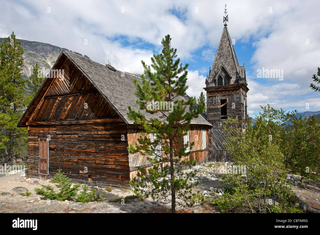 St. Andrews wood church. Chilkoot trail. Lake Bennett. British Columbia ...