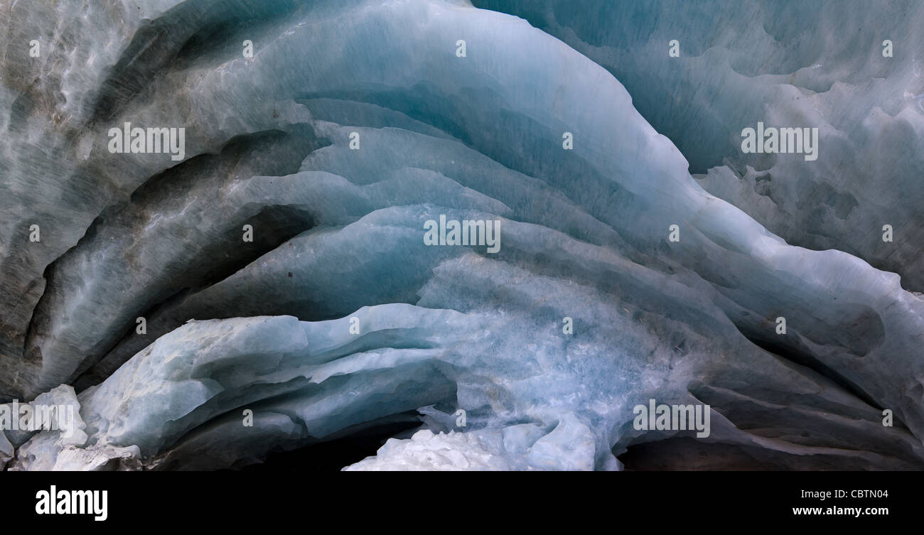 Bizarre and gorgeous ice cave of the Glacier de Zinal in Valais Wallis ...