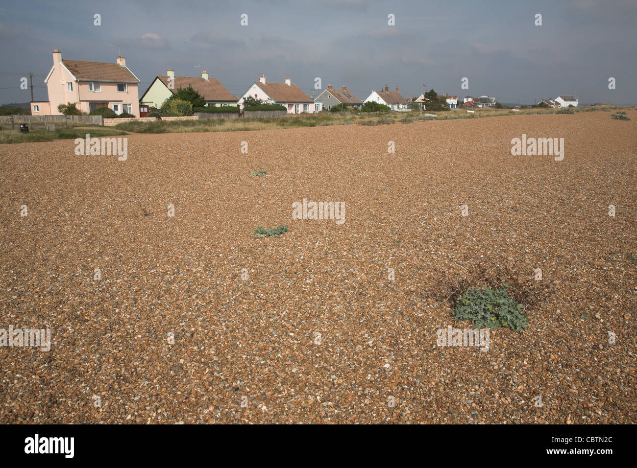 Beach cottages at the quiet seaside settlement of shingle street hi-res ...