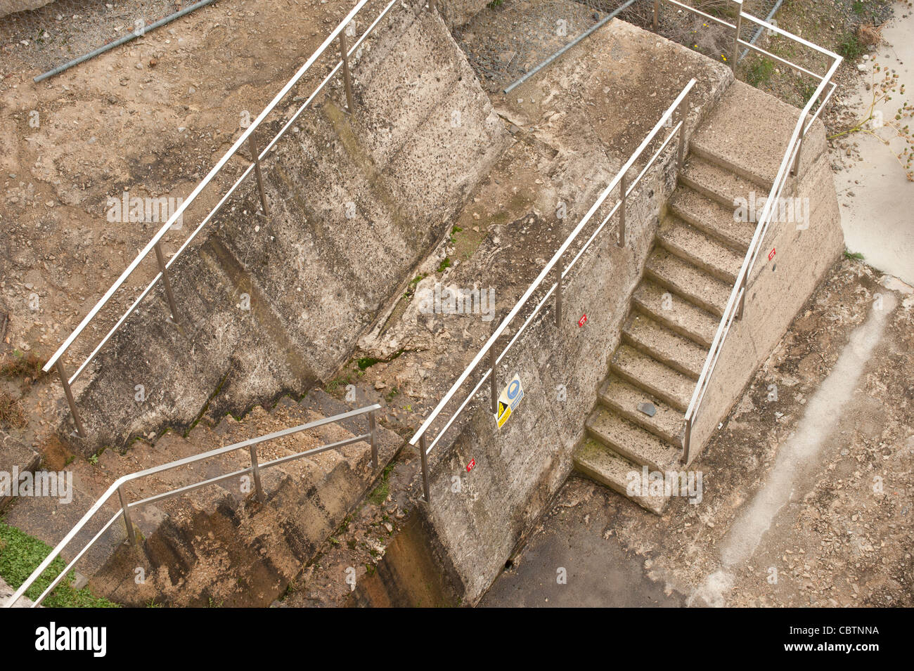 Concrete stairs at the Siurana reservoir dam, Spain Stock Photo - Alamy