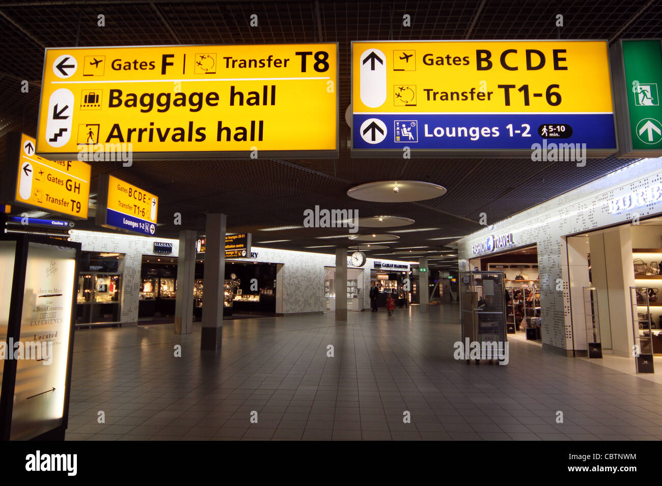 AIRPORT DIRECTION SIGNS & CONCOURSE SCHIPHOL AIRPORT AMSTERDAM HOLLAND ...