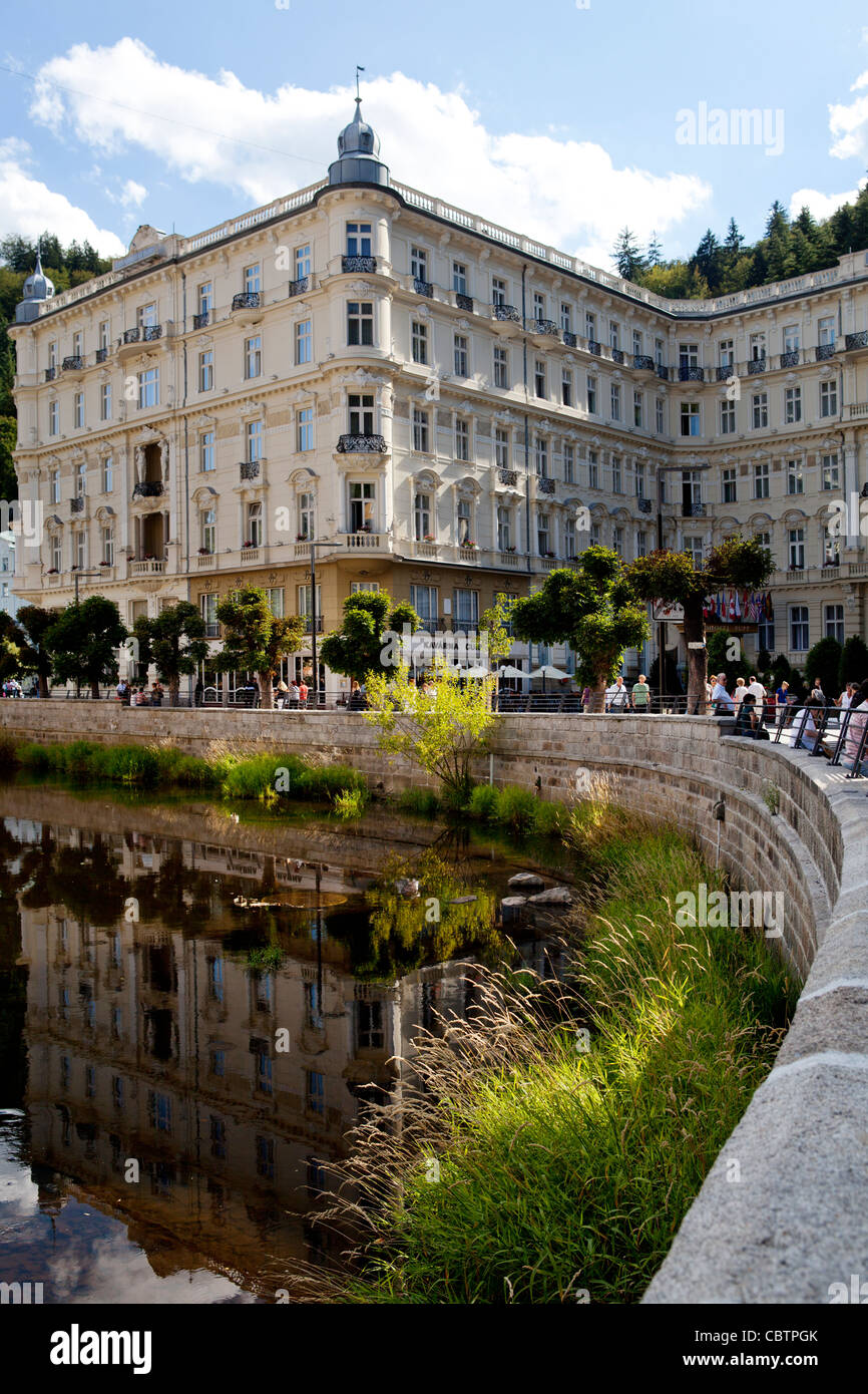 Grand hotel Pupp building in spa resort town Karlovi vari - Karlsbad ...