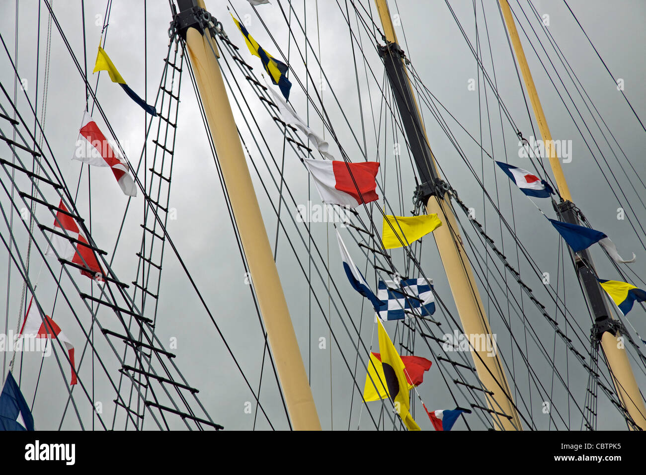 Rigging and flags on the SS Great Britain at Bristol Dry Dock Stock ...