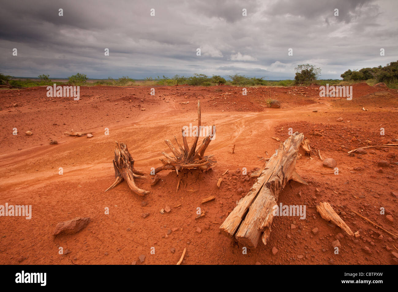 Eroded soil in Sarigua national park (desert) in Herrera province ...