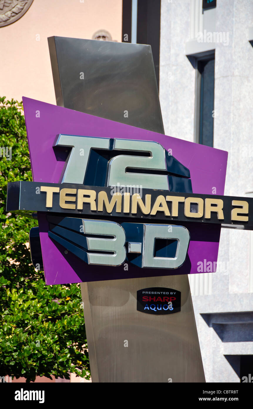 T2 Terminator 3-D attraction sign Universal Studios Orlando Florida ...